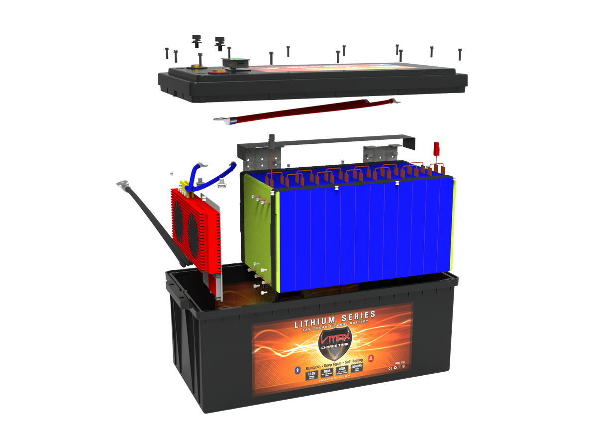 VMax Tanks Lithium Battery LFP12300BH LiFePO4 Li-Iron 12V 300AH Batter ...